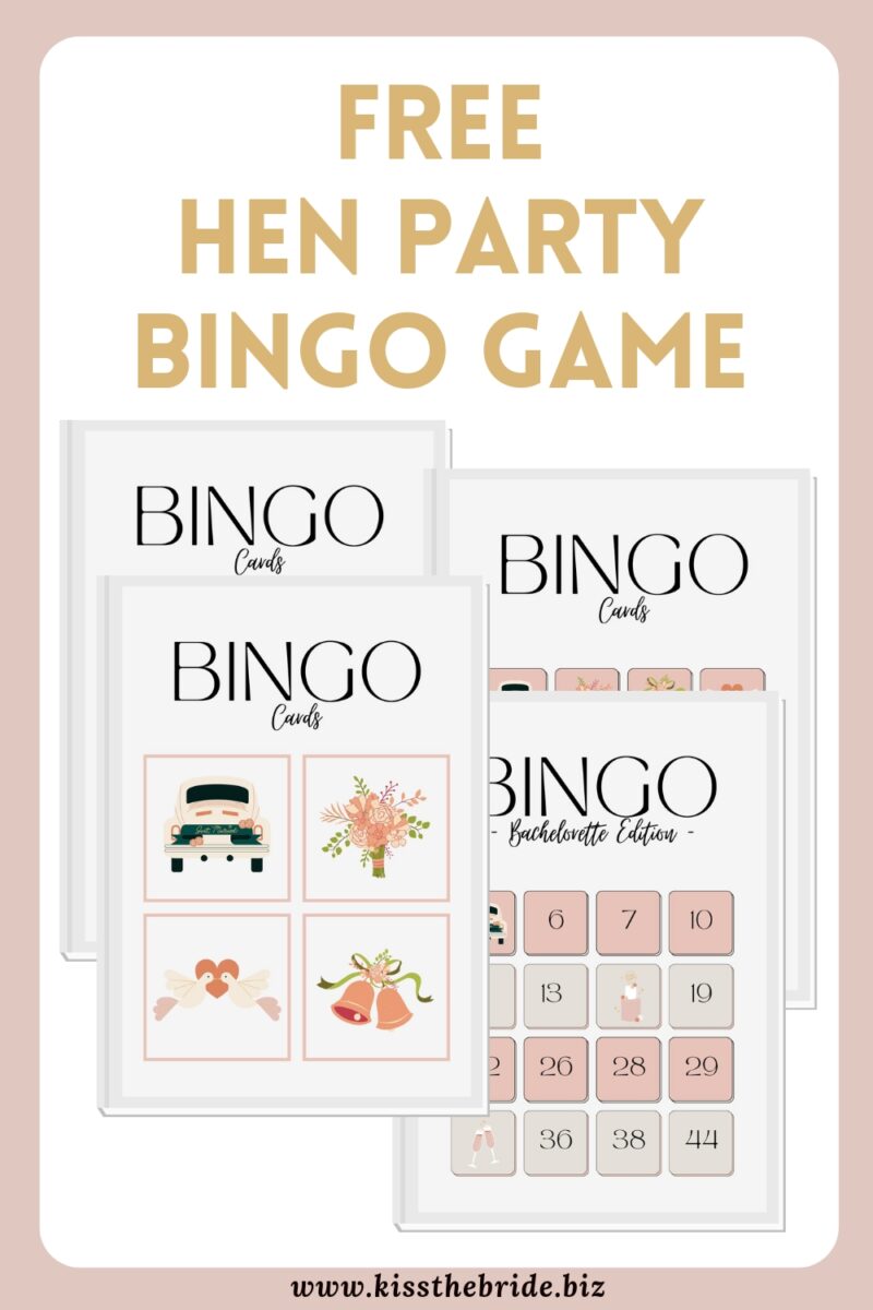 Free Hen Party Bingo Game ~ KISS THE BRIDE MAGAZINE